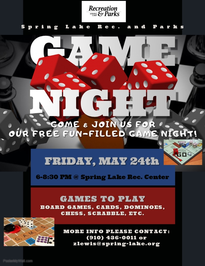 Board Game night at the Rec Center FREE | Town of Spring Lake : Town of ...