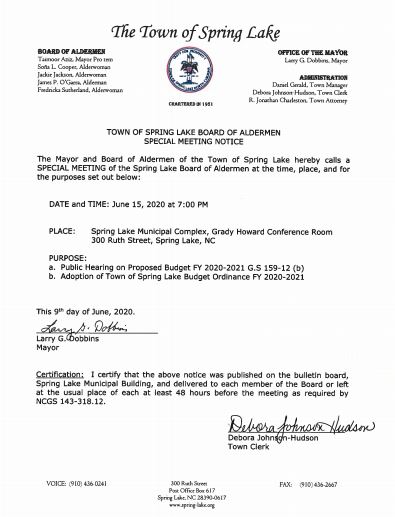 | Town of Spring Lake : Town of Spring Lake