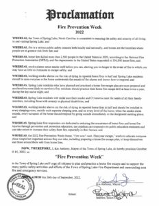 Fire Prevention Week Proclamation | Town of Spring Lake : Town of ...