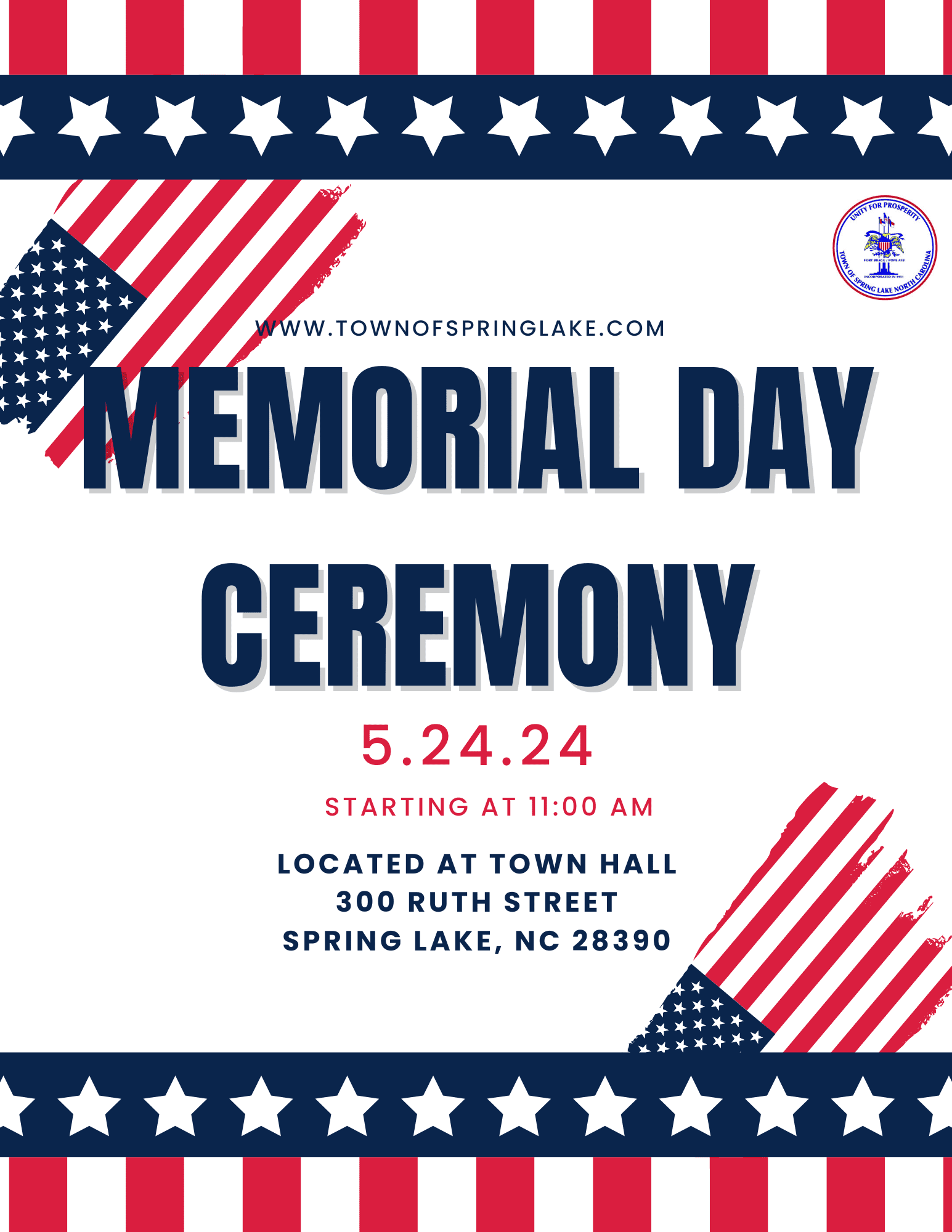 Upcoming Memorial Day Ceremony! | Town of Spring Lake : Town of Spring Lake